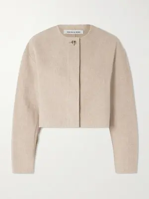 Veronica Beard Philips Cropped Wool-blend Jacket - Neutrals