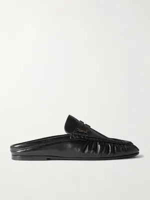 Saint Laurent Le Loafer Logo-embellished Mules - Black