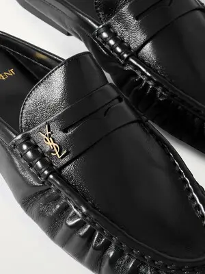 Saint Laurent Le Loafer Logo-embellished Slip-ons - Black
