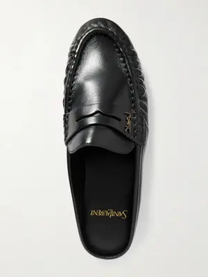 Saint Laurent Le Loafer Logo-embellished Slip-ons - Black