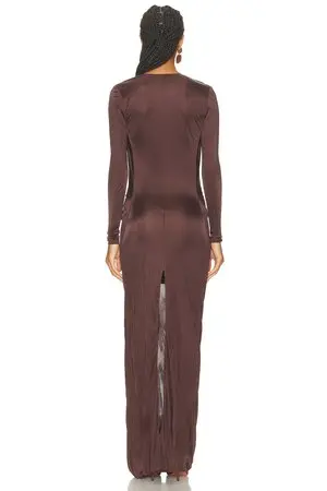Atlein Plunge Neck Long Dress