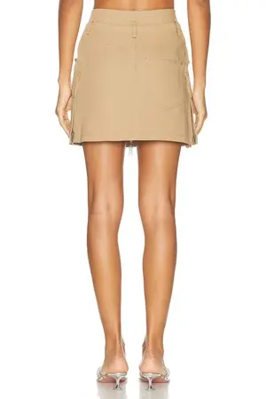 AREA Crystal Pocket Cargo Mini Skirt