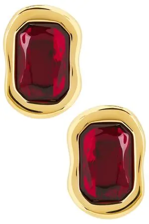 Givenchy Sculptural Earrings - Golden & Red