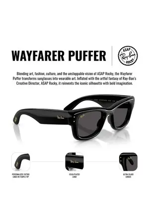 Ray-ban X A$ap Rocky Wayfarer Puffer Sunglasses - Black