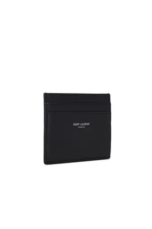 Saint Laurent Credit Card Case In Blue - Midnight Blue