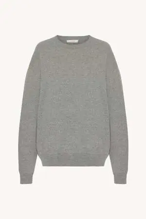 THE ROW Leora Cashmere Sweatshirt - Grey Melange