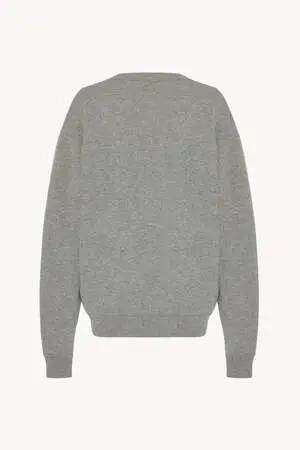 THE ROW Leora Cashmere Sweatshirt - Grey Melange