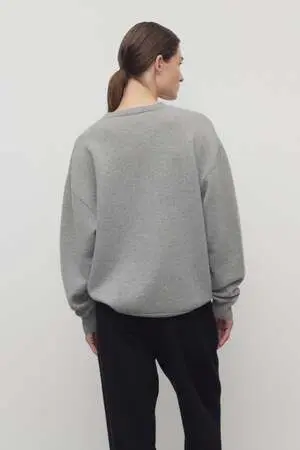 THE ROW Leora Cashmere Sweatshirt - Grey Melange