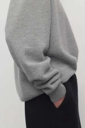 THE ROW Leora Cashmere Sweatshirt - Grey Melange