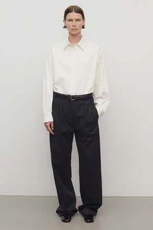 THE ROW Alfidis Pant In Cotton And Cashmere - Black