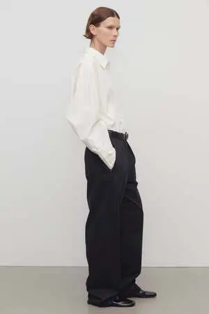 THE ROW Alfidis Pant In Cotton And Cashmere - Black