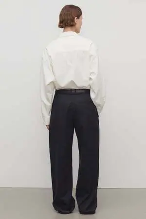 THE ROW Alfidis Pant In Cotton And Cashmere - Black
