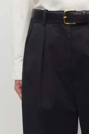 THE ROW Alfidis Pant In Cotton And Cashmere - Black