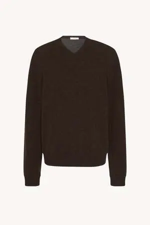 THE ROW Rod Cashmere Sweater - Brown Melange