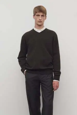THE ROW Rod Cashmere Sweater - Brown Melange
