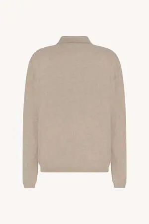 THE ROW Almot Cotton Sweater - Beige Melange