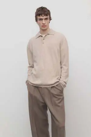 THE ROW Almot Cotton Sweater - Beige Melange