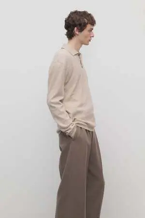 THE ROW Almot Cotton Sweater - Beige Melange