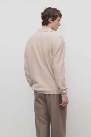 THE ROW Almot Cotton Sweater - Beige Melange