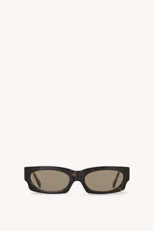 THE ROW Kai Geometric Sunglasses Tortoise / Brown