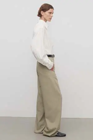 THE ROW Elowyn Pant In Virgin Wool - Fossil