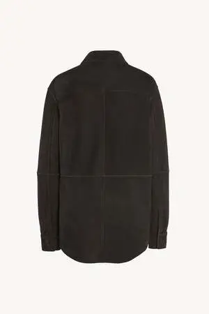 THE ROW Gwena Shearling Jacket - Dark Brown