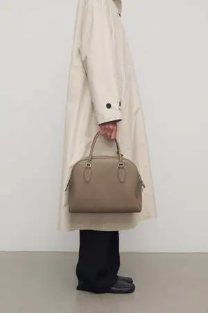 THE ROW India 12.00 Leather Bag - Smoked Taupe