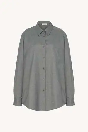 THE ROW Pino Shirt In Virgin Wool - Grey