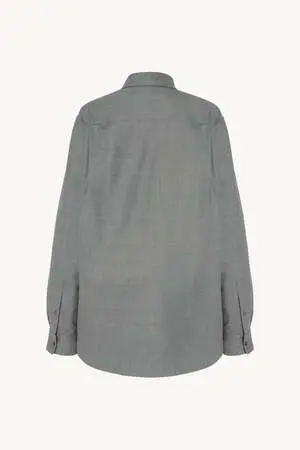 THE ROW Pino Shirt In Virgin Wool - Grey
