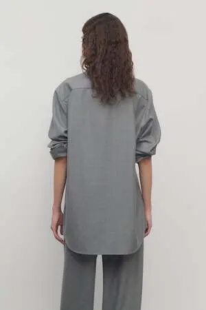 THE ROW Pino Shirt In Virgin Wool - Grey