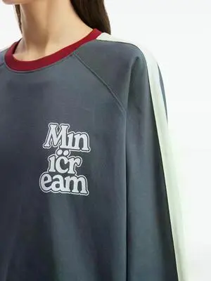 MINI CREAM Raglan-sleeve Logo-print Top