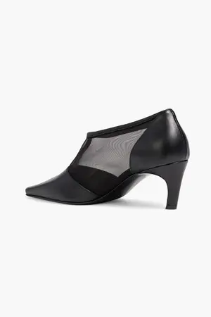 TOTEME T-strap Mesh And Leather Pumps