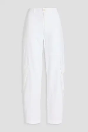 FRAME High-Rise Barrel-Leg Jeans White