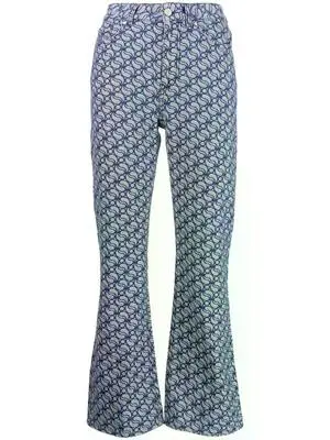 Stella McCartney Patterned Denim Straight Leg Jeans