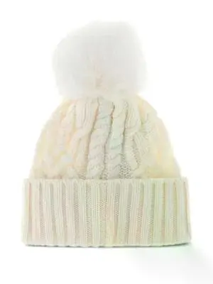Moncler Cable-knit Beanie With Pom-pom