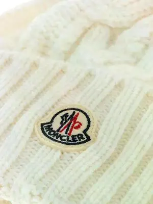 Moncler Cable-knit Beanie With Pom-pom