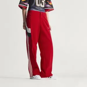 Women's Red Blocking Track Pants