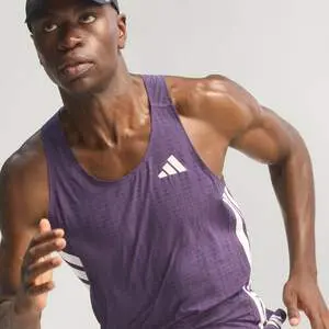 Adidas Adizero Running Singlet - Aurora Plum / Noble Ink