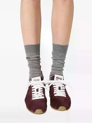 Miu Miu Plume Suede Sneakers