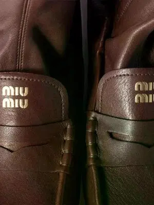 Miu Miu Leather Loafer Boots