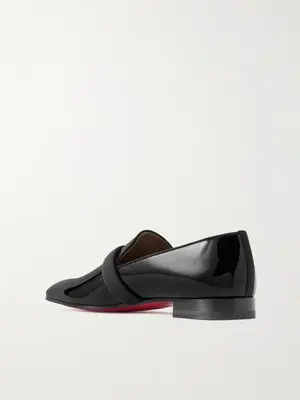 CHRISTIAN LOUBOUTIN Dandydeco Grosgrain-trimmed Patent-leather Loafers