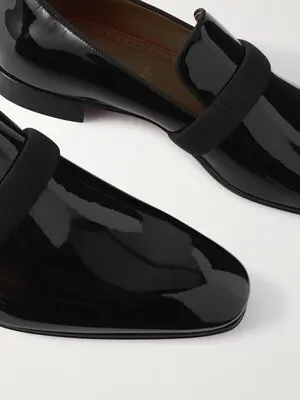 CHRISTIAN LOUBOUTIN Dandydeco Grosgrain-trimmed Patent-leather Loafers