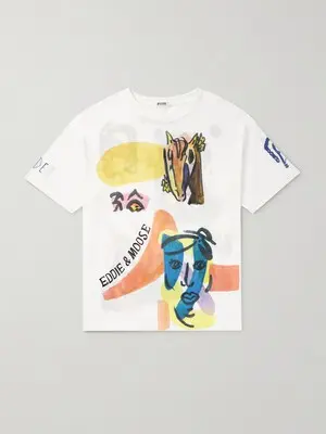 BODE Collage Printed Cotton-jersey T-shirt - White