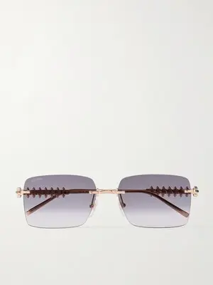 CARTIER Clash De Rimless Sunglasses - Gold
