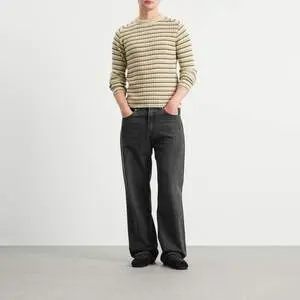 Auralee Shetland Wool Cashmere Rib Knit Pullover