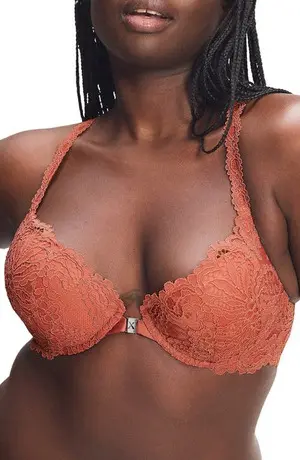 SAVAGE X FENTY Romantic Corded Lace Push-up Bra - Dry Poppy Brown