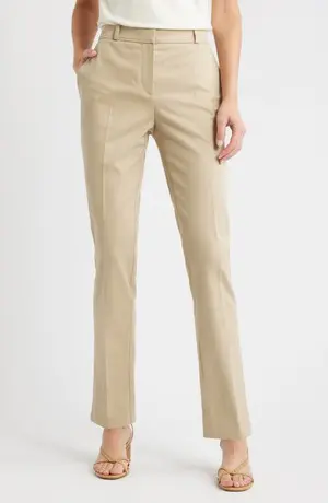 BOSS Tapria Stretch Cotton Ankle Flare Pants