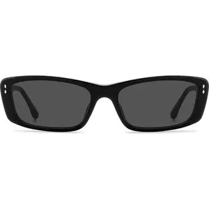Isabel Marant 57mm Rectangular Sunglasses - Black/grey