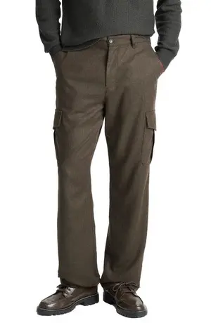 VINCE Louie Wool Blend Flannel Cargo Pants