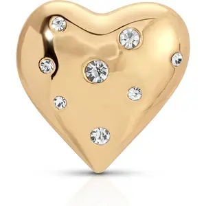 Ettika Crystal Heart Stud Brooch - Gold